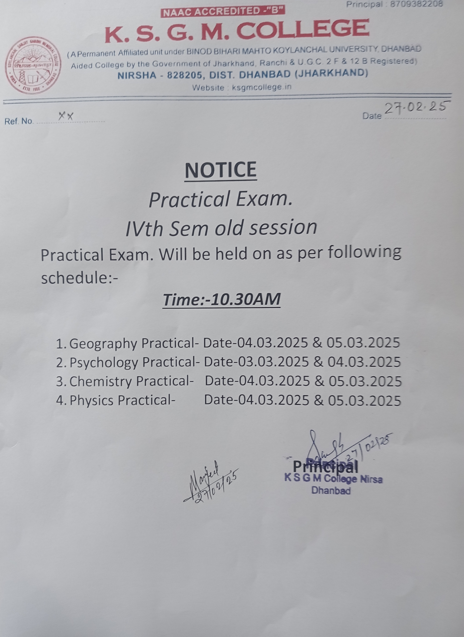 K.S.G.M. COLLEGE NIRSA, a college for degree in arts, commerce, science