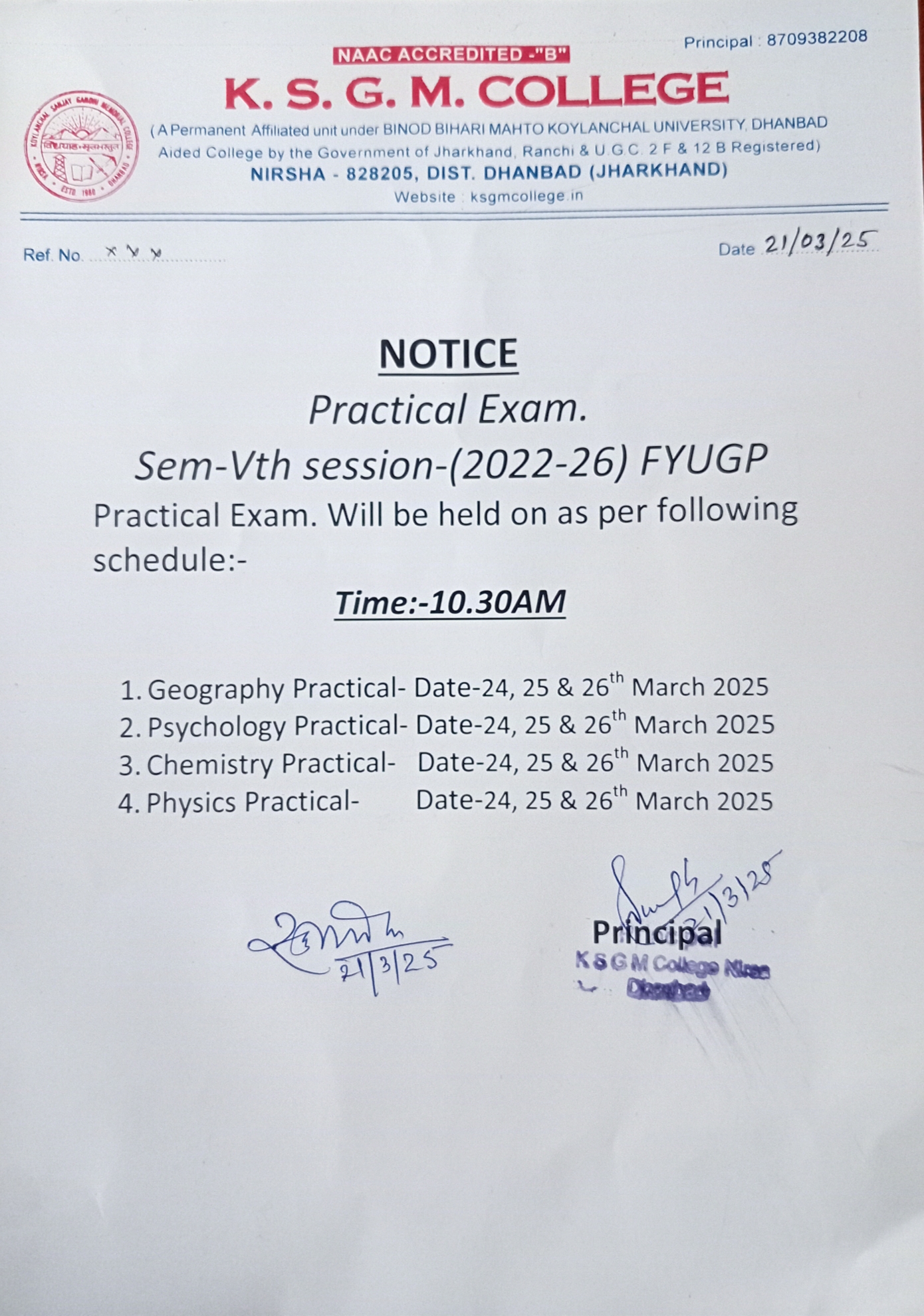 K.S.G.M. COLLEGE NIRSA, a college for degree in arts, commerce, science